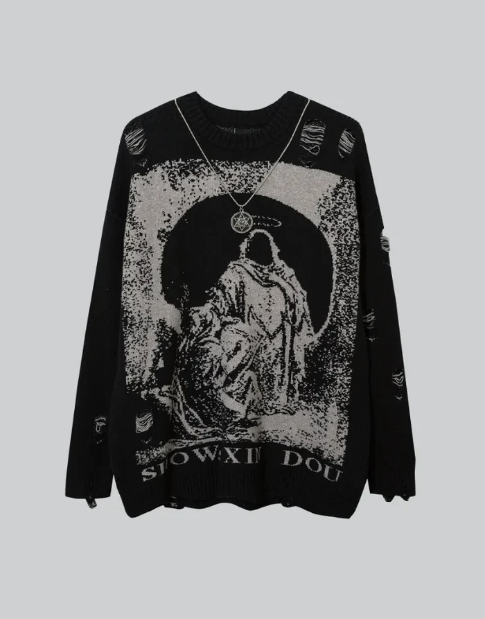 Techwear Ripped Sweater