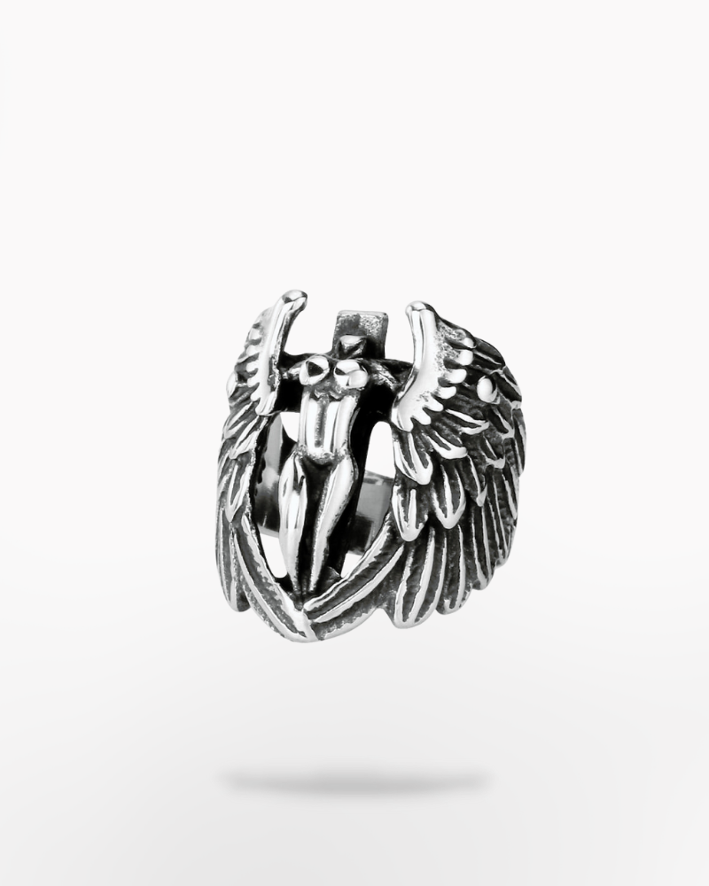 Techwear Angel Feather Ring