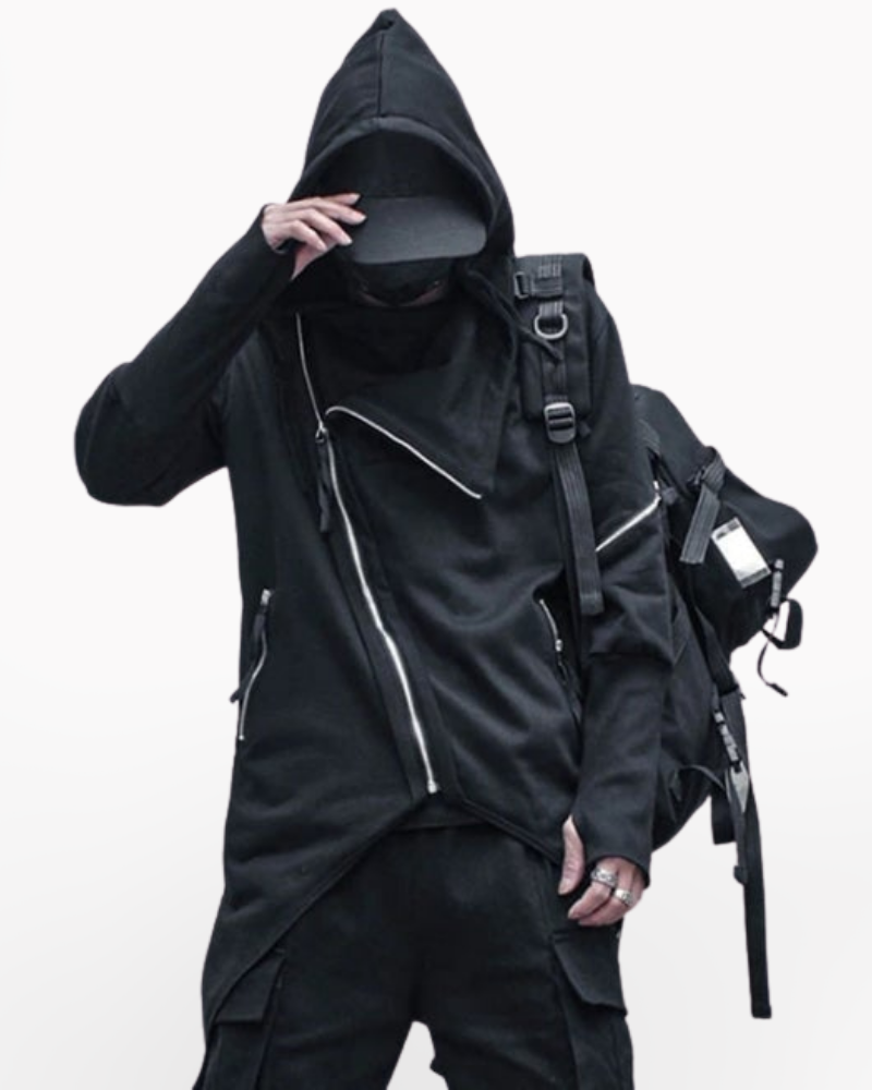 Black Techwear Hoodie